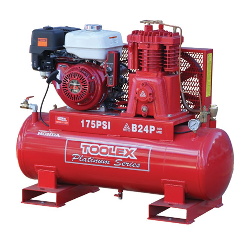 Toolex | Air Compressor B24PES-100L 9Hp Petrol Honda Fusheng B-1 Pump ...