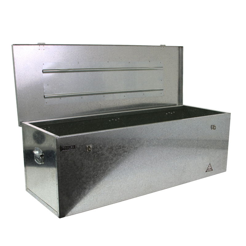 Toolex | Tool Box Galvanised 1380 x 510 x 480 Dual Hasp Piano Hinged Lid