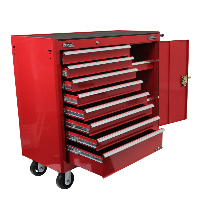 Toolex Work Shop Tool Box 1044 X 465 X 1005 Red Tool Trolley 8 Draw Imt132 Heavy Duty New 598703