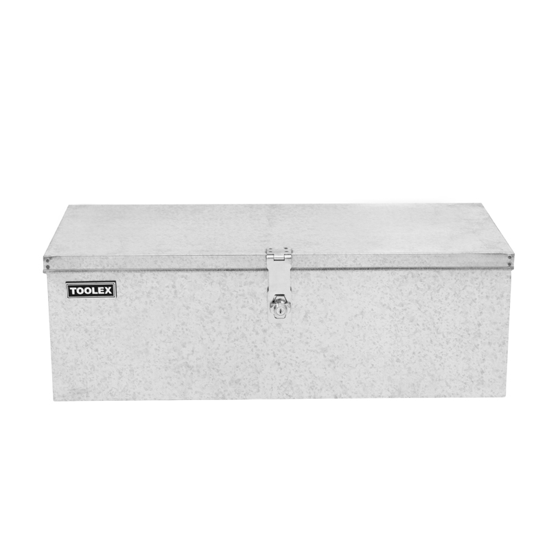 Toolex | Tool Box Galvanised 760 x 330 x 254 Single Hasp Three Hinged Lid