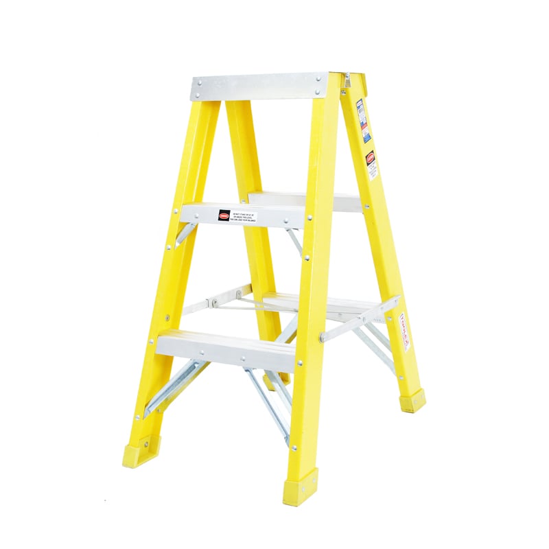 Toolex | Ladder Step Double 0.9m 120kg Fibreglass Trade Yellow 3ft ...