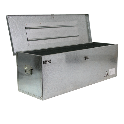 Toolex | Tool Box Galvanised 1140 x 380 x 380 Dual Hasp Piano Hinged Lid